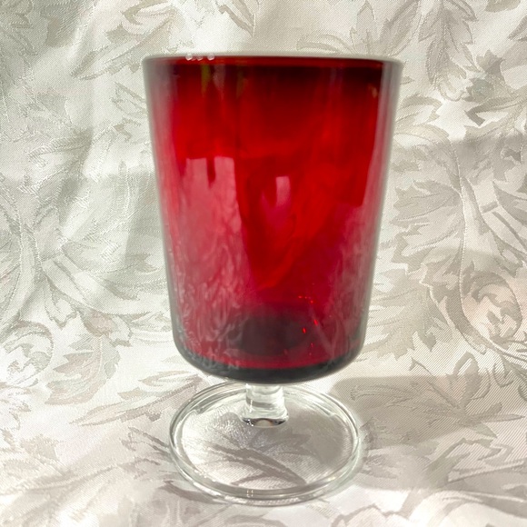 Dining | Luminarc Arcoroc France Ruby Red Goblets Medium Tall | Poshmark